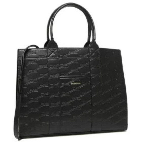 Balenciaga | Bags | Balenciaga Black Tote Bag Bag Bb Shoulder Leather ...